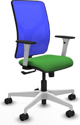 Piqueras y Crespo B&uuml;rostuhl mit wei&szlig;en und schwarzen Armlehnen, h&ouml;henverstellbare Lendenwirbelst&uuml;tze, ausgestattet mit Sincro 3 Positionen und Schneideschaum, Blau/Gr&uuml;n