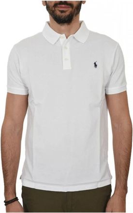 Ralph Lauren Homme, Tops, Blanc, Taille: 2XL Polo Slim Fit en maille stretch