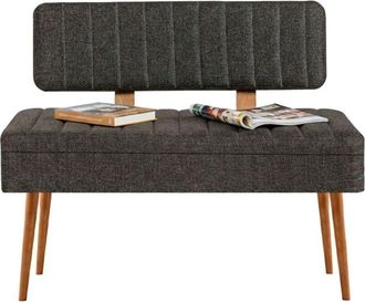 Dmora Bank Barthelemy, Mehrzweckbank, Gastplatz, Balkonbank mit mehreren Positionen, 110x46 h85 cm, Eiche und Zement - Dmora