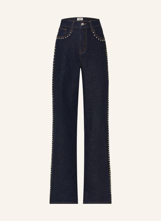 Only Wide Leg Jeans Mit Schmucksteinen blau