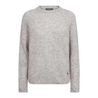 Mos Mosh MOS Mosh, Femme, Pulls, Gris, Taille: 40 FR Pull en Tricot Doux Thora Grape Leaf