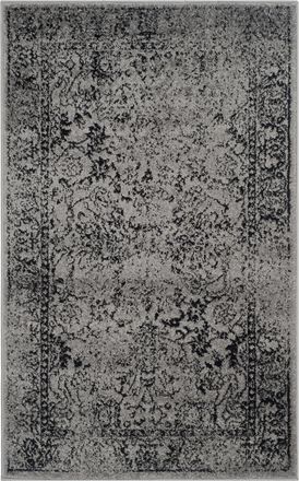 Safavieh Distressed Teppich f&uuml;r Wohnzimmer, Esszimmer, Schlafzimmer - Adirondack Collection, Kurzer Flor, Grau und Schwarz, 91 X 152 cm