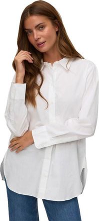 Vero Moda Damen Vmelina Ls Shirt WVN Noos, Bright White, Medium