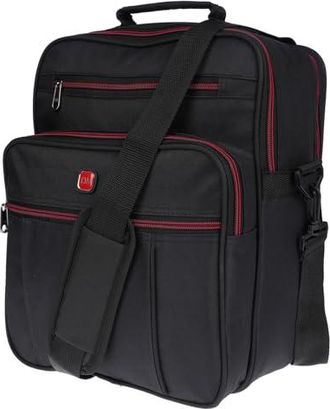 Christian Wippermann Grand sac à bandoulière pour homme en format portrait, Noir, 29 x 35 x 19 cm (Breite x Höhe x Tiefe)