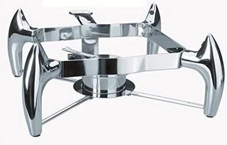 Lacor GN 2/3 Luxe Chafing-Dish Ständer, Edelstahl, Silber, 37 x 40 x 17 cm