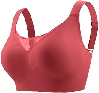 Generic Soutien-gorge sans armature rembourr&eacute; sans armatures avec rembourrage sans coutures - Bustier brassi&egrave;re respirante et douce - 2026, Rouge, 4XL