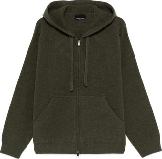 Roberto Collina Homme, Sweatshirts et sweats à capuche, Vert, Taille: L Sweat à capuche zippé