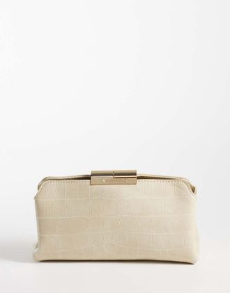 Valentino Glace - Pochette bandouli&egrave;re effet croco - Cr&egrave;me-Blanc