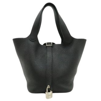 Herm&egrave;s Sac seau Pre-owned Picotin Lock PM en cuir Taurillon Clemence - Femme - Pre-owned - Noir - Taille: ONE Size