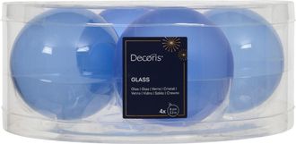 Kaemingk Weihnachtskugeln Glas 8cm 4 Stück - matt & glänzend transparent - Große Christbaumkugeln Weihnachtsbaumkugeln für Weihnachten - Christbaumschmuck & We