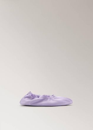 Mango Ballerines satin&eacute;es caoutchouc lilas - Femme - 36 - MANGO