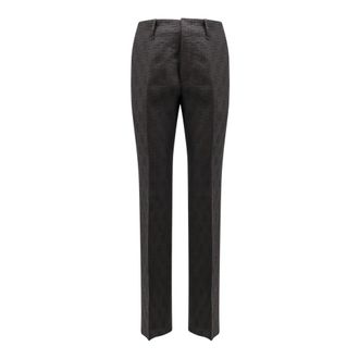 Fendi Leinen FF Jacquard Hose - - Trousers - Herren - Schwarzk - L