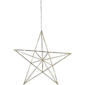 Eglo D&eacute;coration de No&euml;l LED suspendue, &eacute;toile d&eacute;corative &agrave; suspendre, d&eacute;co lumineuse avec minuterie, d&eacute;co fen&ecirc;tre en m&eacute;tal finition laiton, lumi&egrave;re blanc c