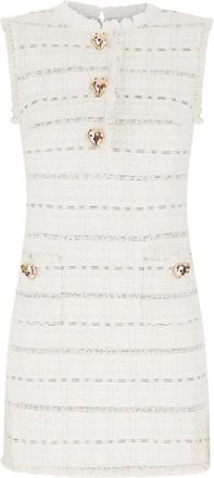 Self Portrait Robe sans manches en boucl&eacute; - Femme - Robes - Blanc - Taille: 34 FR