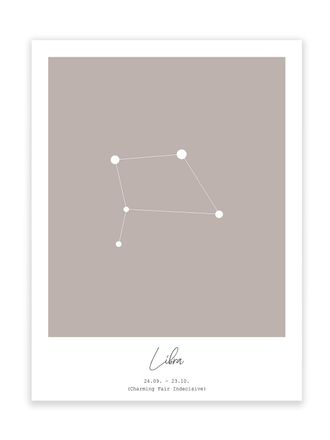 Bildershop-24 Sternzeichen Libra/Waage, 50x70 cm