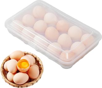 Generic Eierbeh&auml;lter f&uuml;r K&uuml;hlschrank, Eierhalter f&uuml;r K&uuml;hlschrank,Stapelbarer Eieraufbewahrungshalter mit 10 Gittern und Deckel | H&uuml;hnerei-Aufbewahrungsbeh&auml;lte