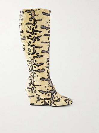 Proenza Schouler Bottes En Cuir Effet Serpent Slant - Imprim&eacute; animal