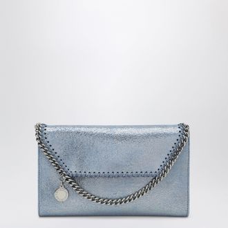 Stella McCartney Falabella Kettenportemonnaie in Metallic-Denim