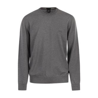 HUGO BOSS Pullover aus Feinstrick mit Rundhalsausschnitt - - Knitwear - Herren - Grau - L