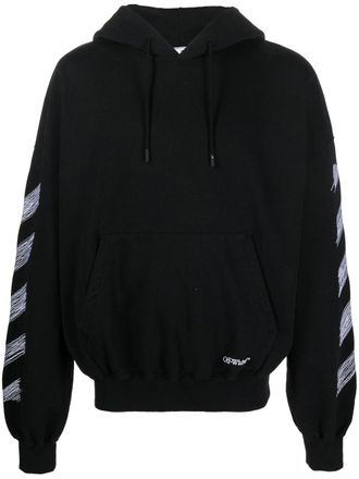 Off-white hoodie en coton &agrave; imprim&eacute; Scribble Diag - Noir