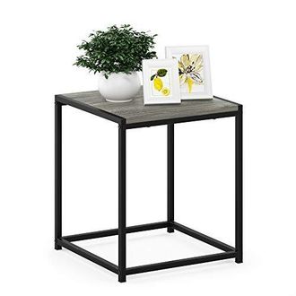 Furinno Camnus Table de Bout Modern Living, Gris Ch&ecirc;ne Fran&ccedil;ais, Bois, One Size, 1 Niveaux