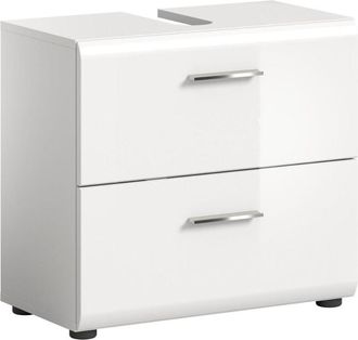 M&S Collection Ice Waschbeckenunterschrank 2 Schubladen Wei&szlig; hochglanz, wei&szlig;