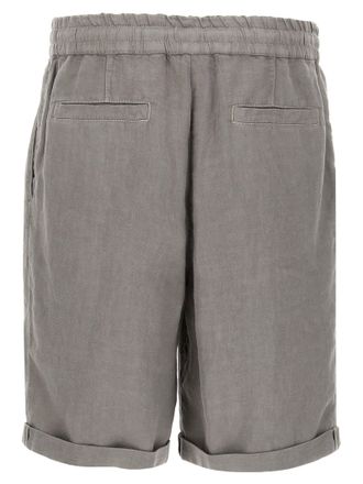 Brunello Cucinelli Garment-Dyed Linen Bermuda Shorts - Gray