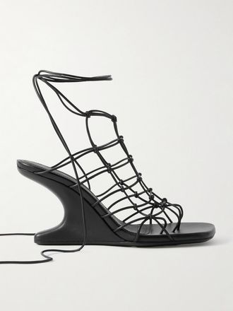 Rick Owens Sandales En Cuir &Agrave; Noeuds Web Cantilever - Noir