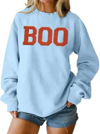 Generic Sweat-shirt pour femme - Imprim&eacute; graphique britannique - Haut surdimensionn&eacute; - Col rond - Manches longues - Automne - Hiver - D&eacute;contract&eacute; - Confortabl