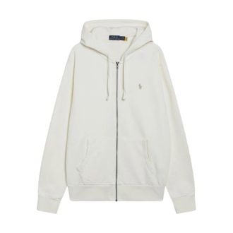 Polo Ralph Lauren Kapuzenpullover mit durchgehendem Rei&szlig;verschluss und gesticktem Logo - - Sweatshirts & Hoodies - Herren - Wei&szlig; - S