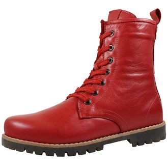 Andrea Conti Damen Stiefelette Boot Schn&uuml;rung Leder Profilsohle 0342847, Gr&ouml;&szlig;e:38 EU, Farbe:Rot
