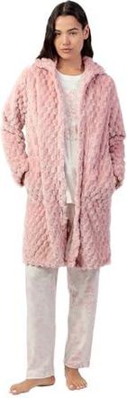 Admas Peignoir classique &agrave; manches longues avec logo doux pour femme, 67155 MAQUILLAGE, S