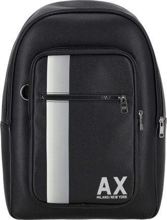 A|X Armani Exchange Mens Large Color Block AX Zip Backpack,NERO, One Size