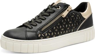 Marco Tozzi Marco Tozzi Damen Sneaker weiches Feel Me Wechselfu&szlig;bett weiches Innenfutter Vegan Modern, schwarz (Black/Gold), 40 EU