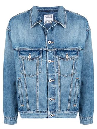 Marcelo Burlon veste boutonn&eacute;e en jean - Bleu
