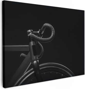 MuchoWow &copy; Leinw&auml;nde 80x60 cm Wall Decoration Bilder Schlafzimmer Deko Pictures Canvas Painting Wanddekoration Wohnzimmer Wanddeko Schwarz - Schwarze Leinwand 