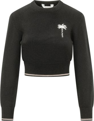 Palm Angels Pull Court Tricot - Femme - Pulls - Noir - Taille: 40 FR