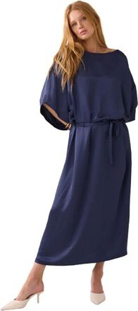 Summum Femme, Robes, Bleu, Taille: 44 FR Dress Heavy Silky Touch