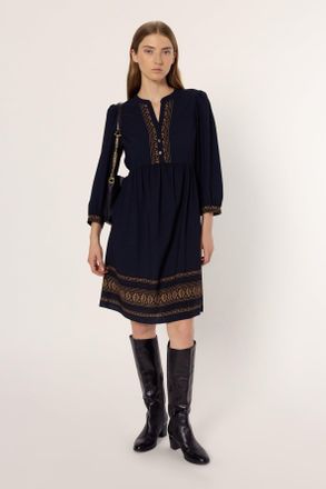 Gerard Darel Robe droite aux motifs plac&eacute;s - LOUISA - Marine