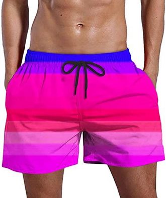 Generic Pantalon de plage dégradé tendance et confortable pour homme 2026, violet, 4XL