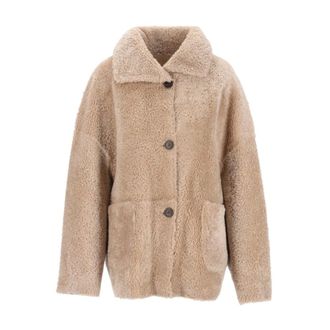 Arma Femme, Vestes, Beige, Taille: 36 FR Isabella Reversible Leather Coat