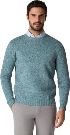 Brooks Brothers Homme, Pulls, Bleu, Taille: 2XL Pull Ras du Cou en Laine Mouchet&eacute;e
