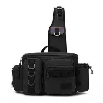 Generic Sac &agrave; dos de p&ecirc;che l&eacute;ger, sac bandouli&egrave;re pour la p&ecirc;che avec bo&icirc;te &agrave; accessoires, porte-canne int&eacute;gr&eacute;, cadeau de p&ecirc;ches la mouche pour hommes et femme