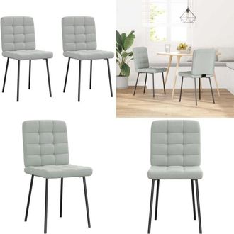 vidaXL Esszimmerstühle 2 Stk. Hellgrau Samt - Vidaxl