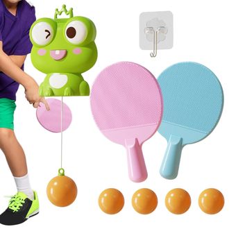 Generico Indoor-Pong-Trainer, h&auml;ngbar, mit Schl&auml;ger und B&auml;llen, multifunktionaler Tischtennistrainer f&uuml;r Indoor-Outdoor-&Uuml;bungen, &Uuml;bung f&uuml;r A