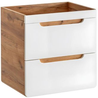 Vente-Unique Vente-unique - Meuble sous vasque suspendu coloris naturel et blanc - 60 cm - aruba