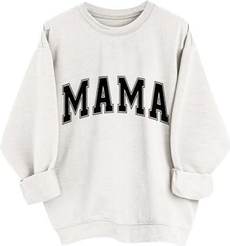 Generic Sweat-shirt pour femme - Imprim&eacute; graphique - Haut surdimensionn&eacute; - Col rond - Manches longues - Automne - Hiver - D&eacute;contract&eacute; - Confortable - Conforta