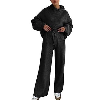 Generic Ensembles de v&ecirc;tements de d&eacute;tente pour femmes, ensemble long d&eacute;contract&eacute; de couleur village pour femmes, ensemble de surv&ecirc;tement pour femmes, pantalon