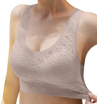 Generic Soutien-gorge 2026 pour femme - Grande taille - Accessoires de sport fronc&eacute;s sur le c&ocirc;t&eacute; - Am&eacute;lioration de la poitrine - Soutien-gorge sexy dans le do