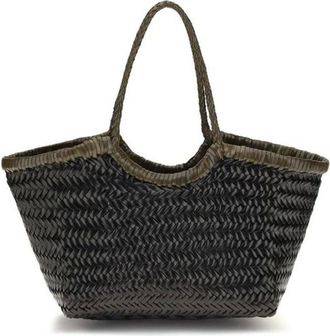 Dragon Diffusion Panier en cuir tress&eacute; Nantucket - Femme - Sacs - Multicolore - Taille: ONE Size